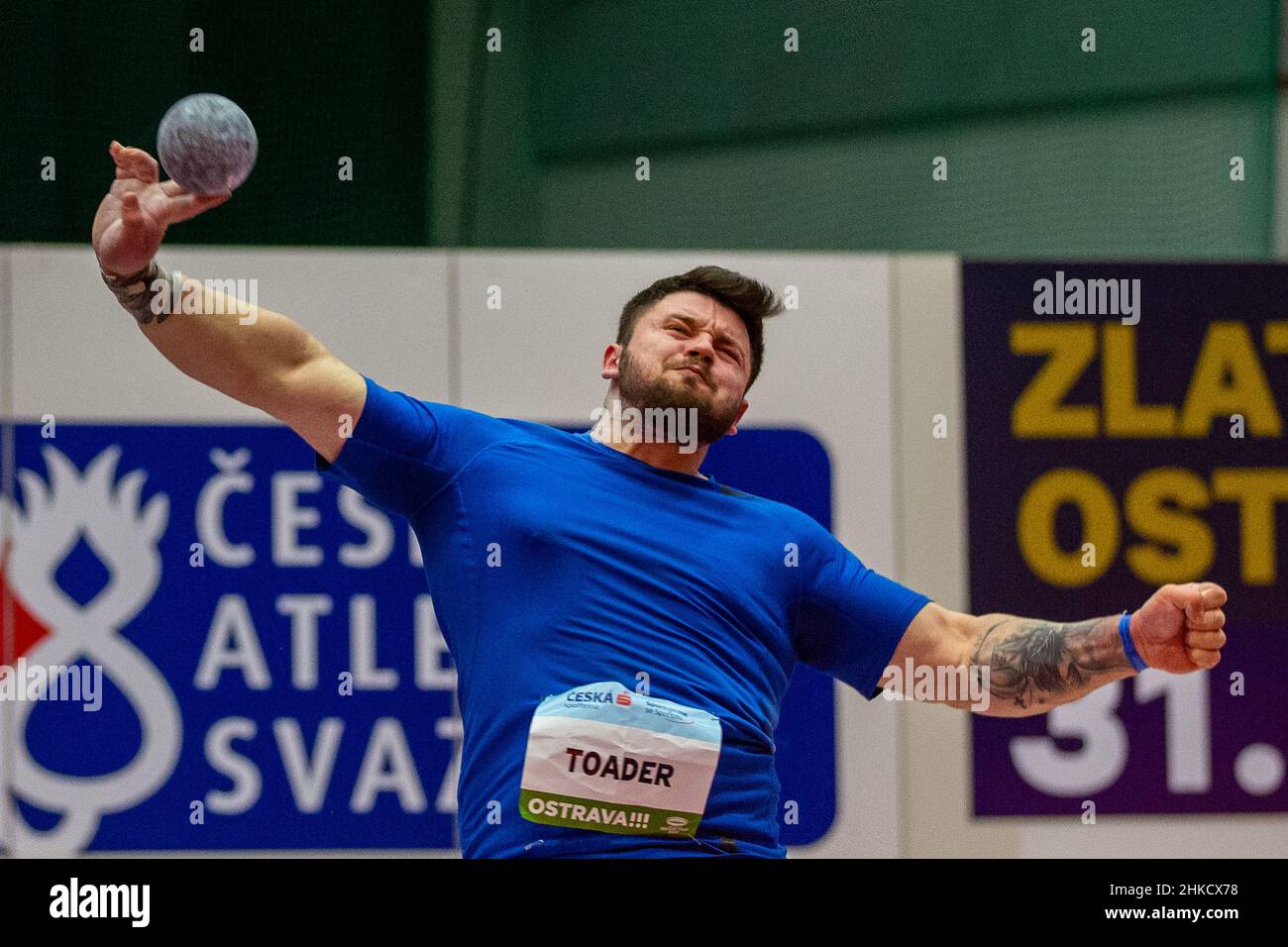 Ostrava, Czech Republic. 03rd Feb, 2022. Andrei Rares Toader of Romania ...