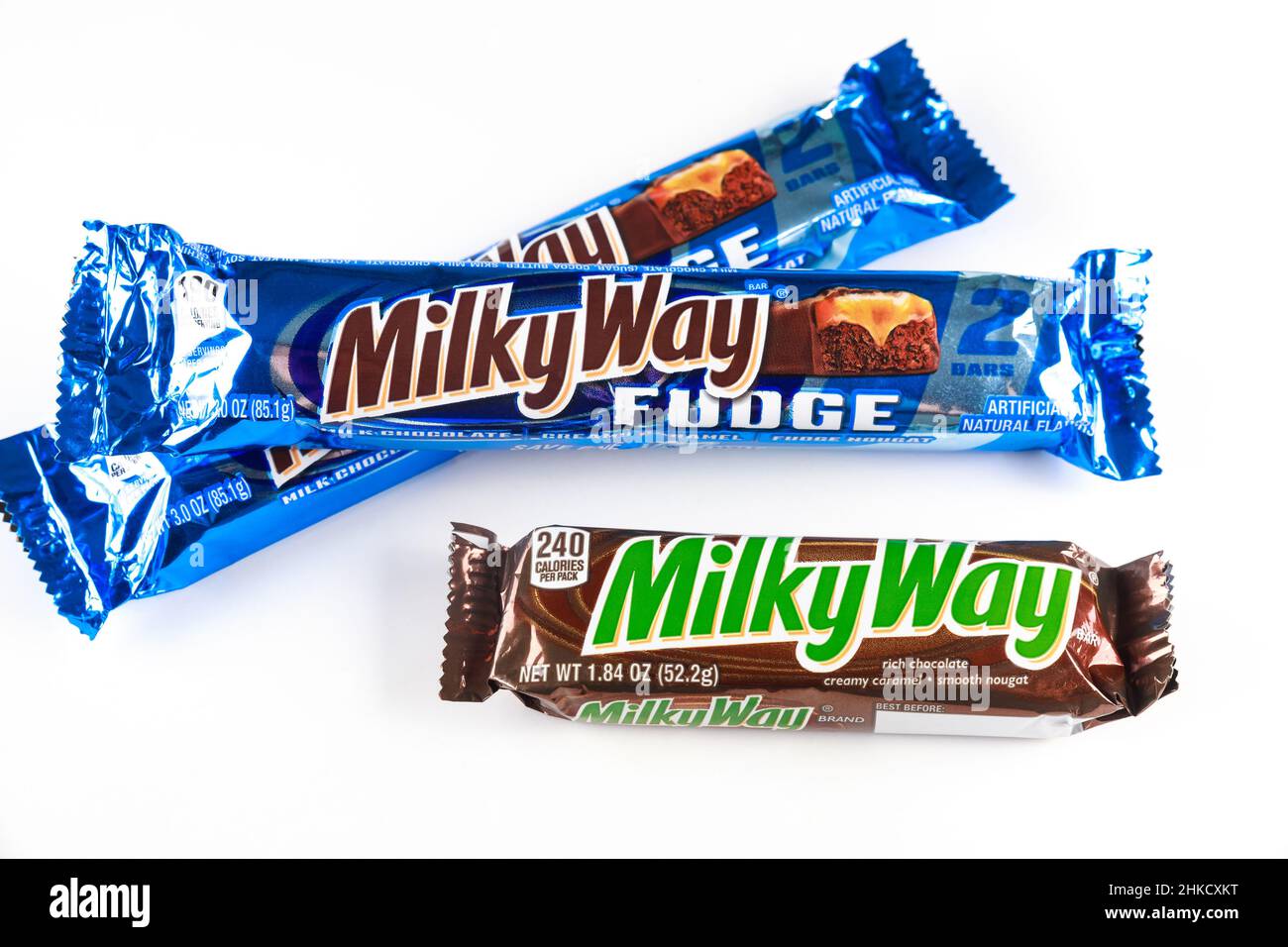 May 4, 2021. New York, US. Variety of Milky Way chocolate bars with ...