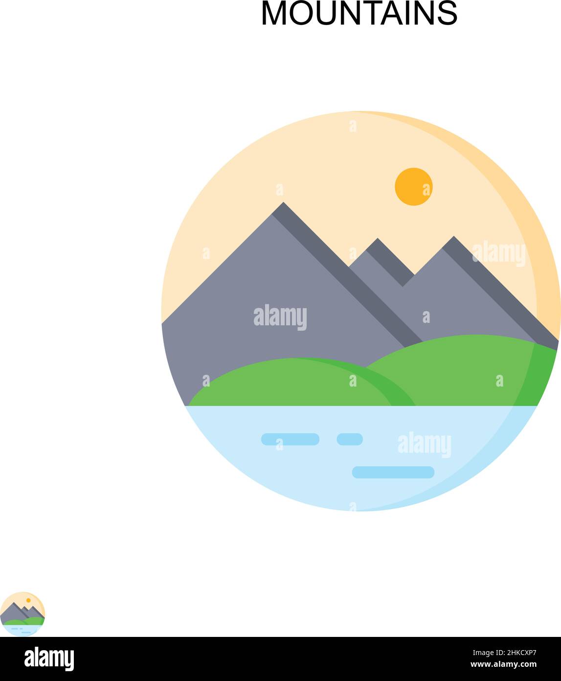 Mountains Simple vector icon. Illustration symbol design template for ...
