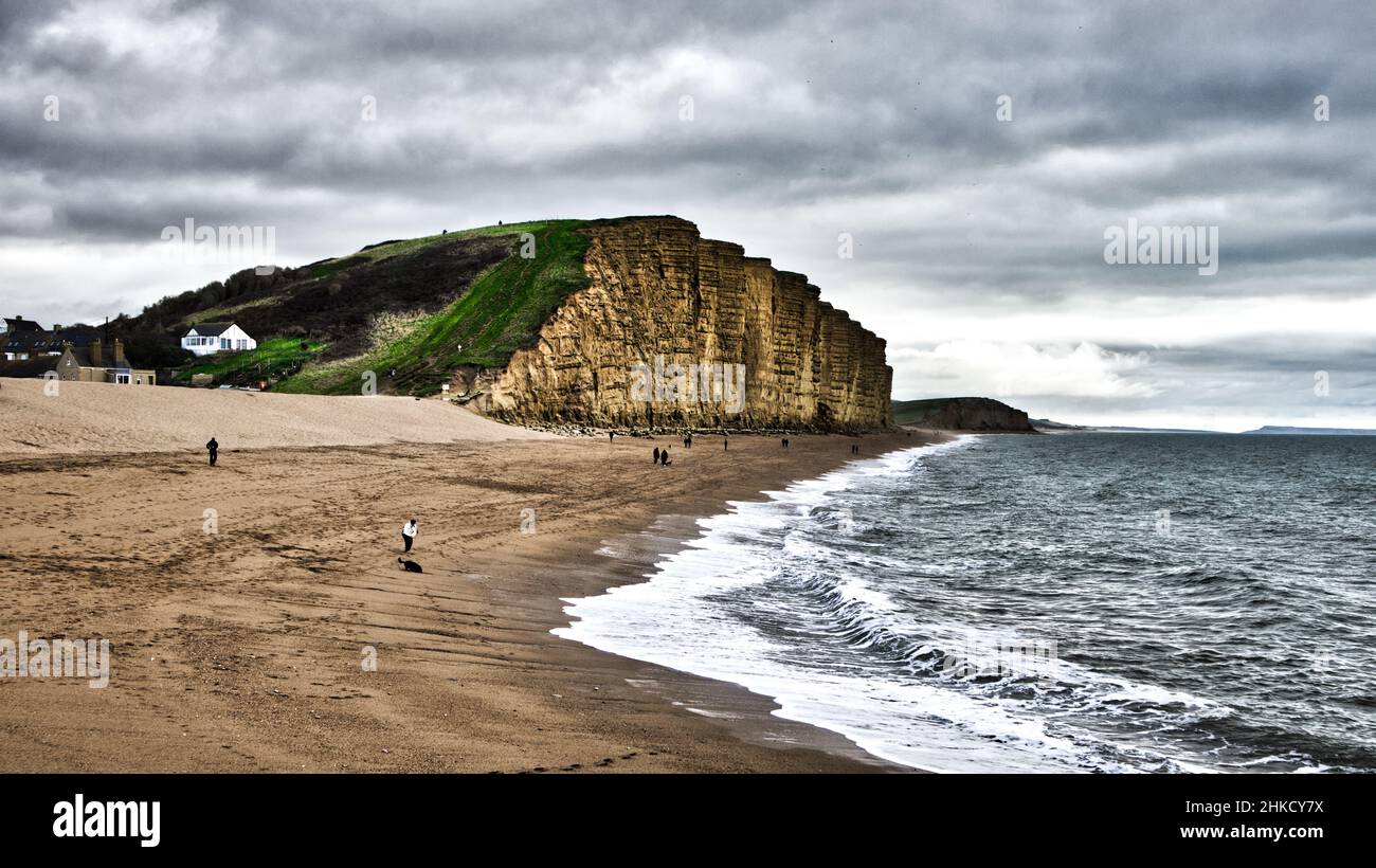 West bay cliffs also known as broadchurch cliffs in Bridport, on the ...