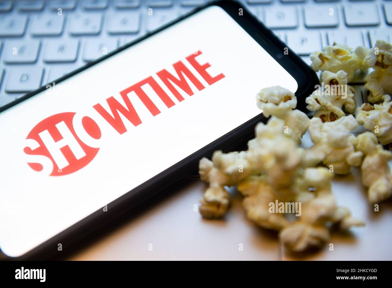 In this photo illustration a Showtime logo seen displayed on a ...