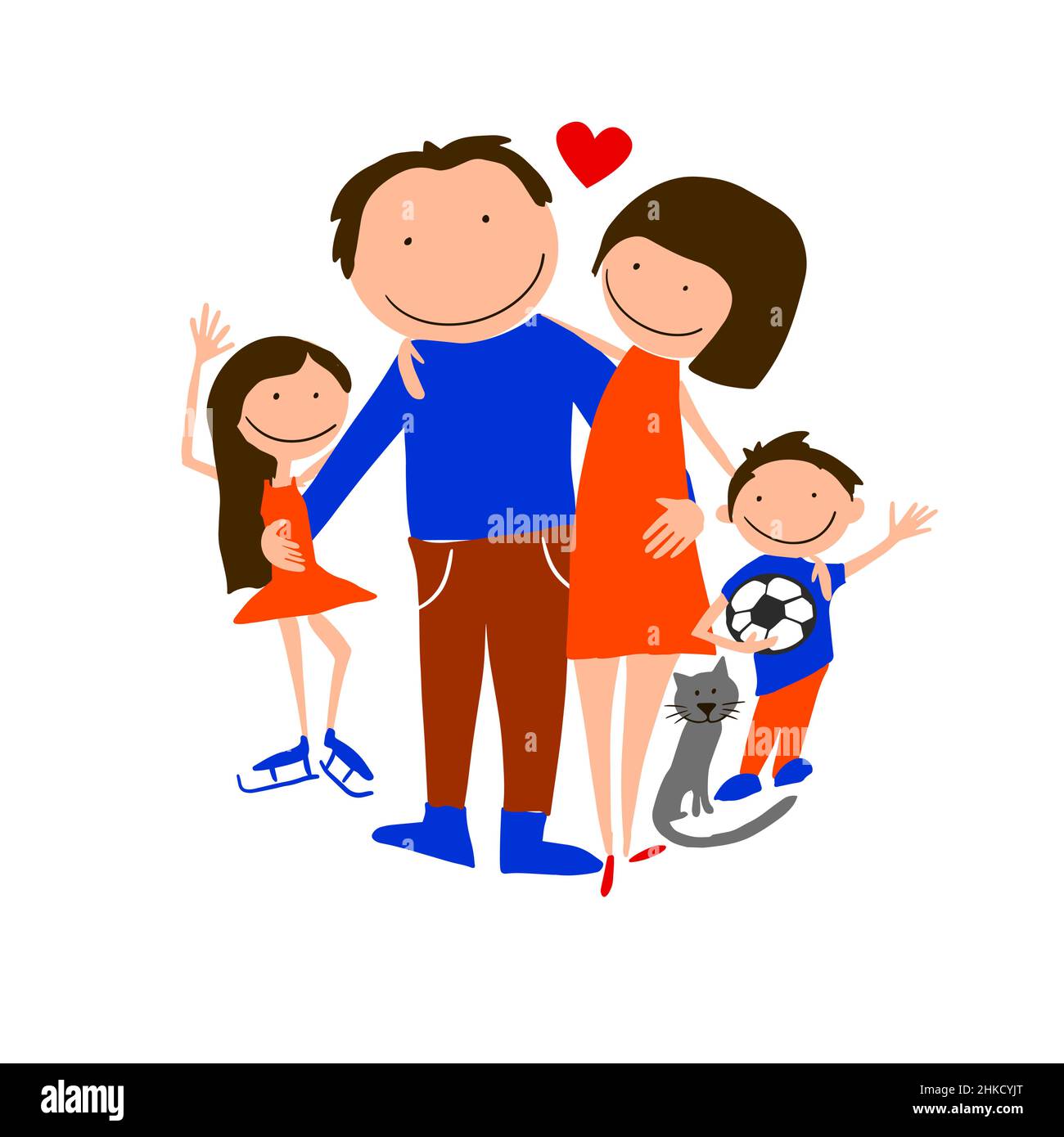 Abstract family icon. Together symbol. Happy Valentine's Day. Vector ...