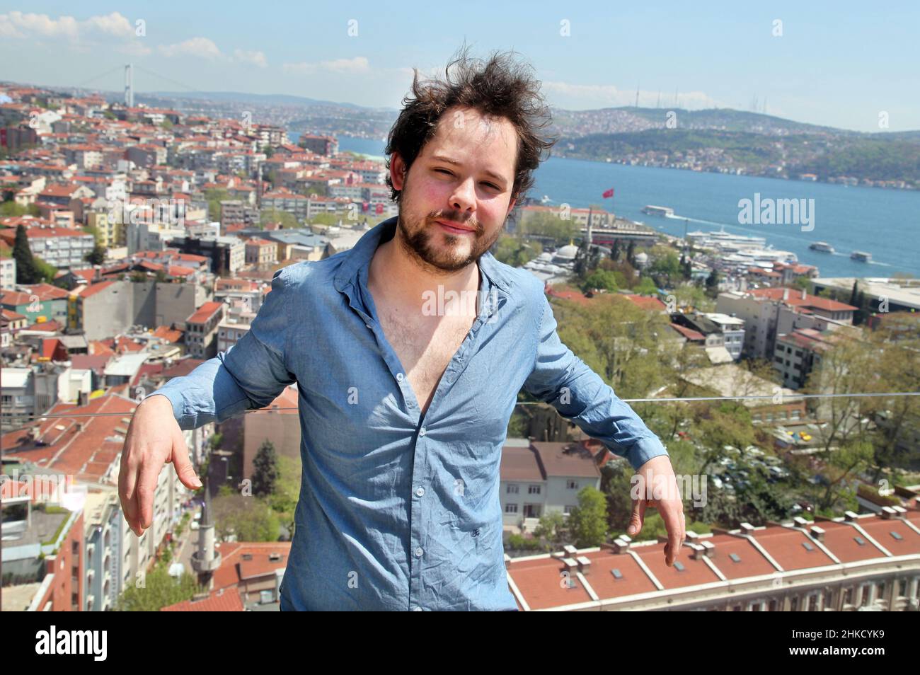 ISTANBUL, TURKEY - APRIL 23: Famous French artist Nicolas Pol portrait ...