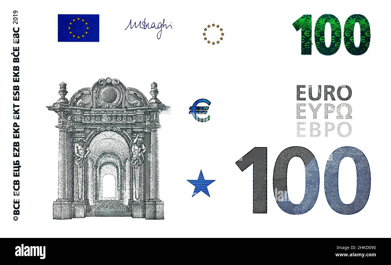 100 euro banknote. Elements for design purpose on white background ...
