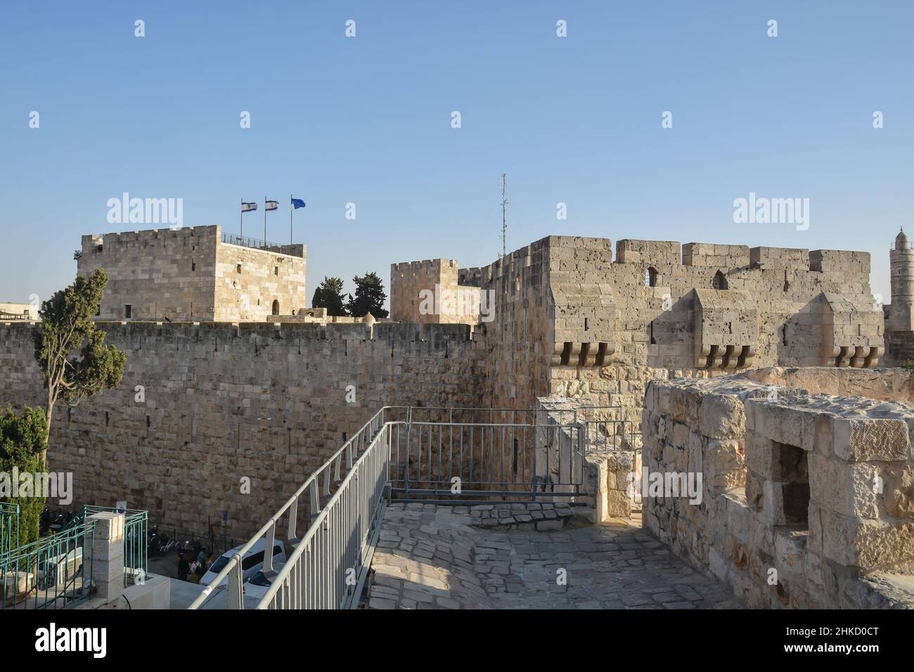 The walls of the Old City in Jerusalem. The cityscape of the historical ...