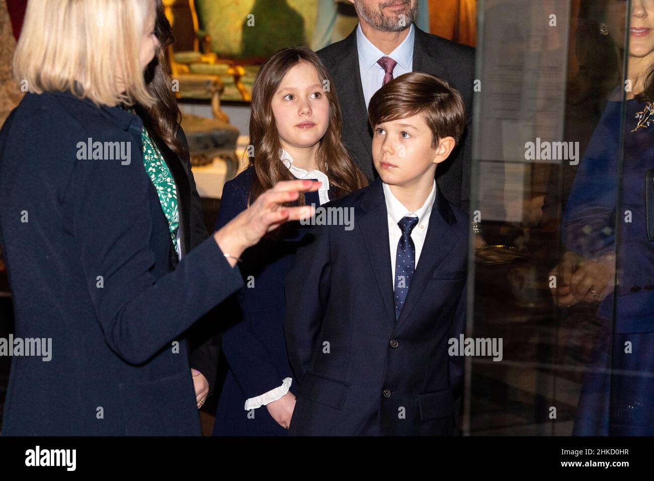 Hillerod, Denmark. 03rd Feb, 2022. Prince Vincent and Princess Josephine during the opening of ...