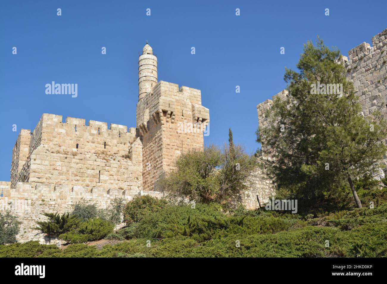 The walls of the Old City in Jerusalem. The cityscape of the historical ...