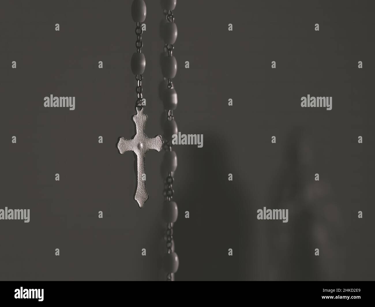 Close-up shot of the rosary in black and white Stock Photo - Alamy