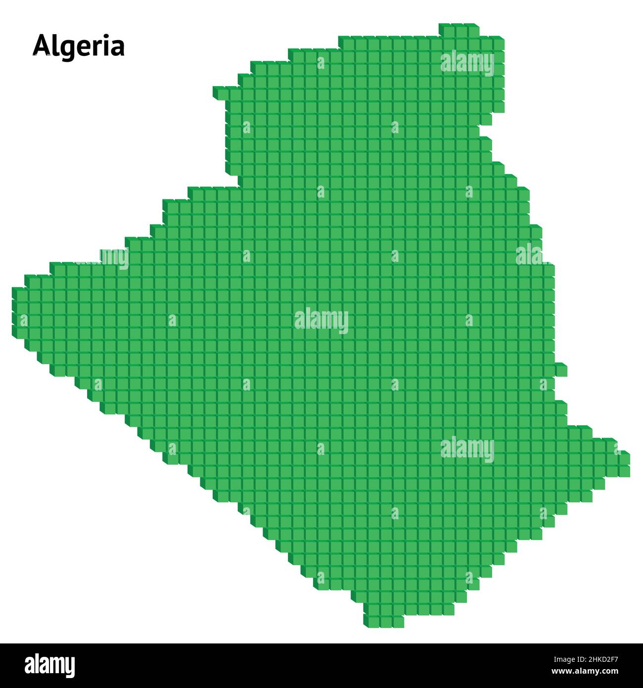 Green color dotted map plan vector illustration graphic small cubes ...