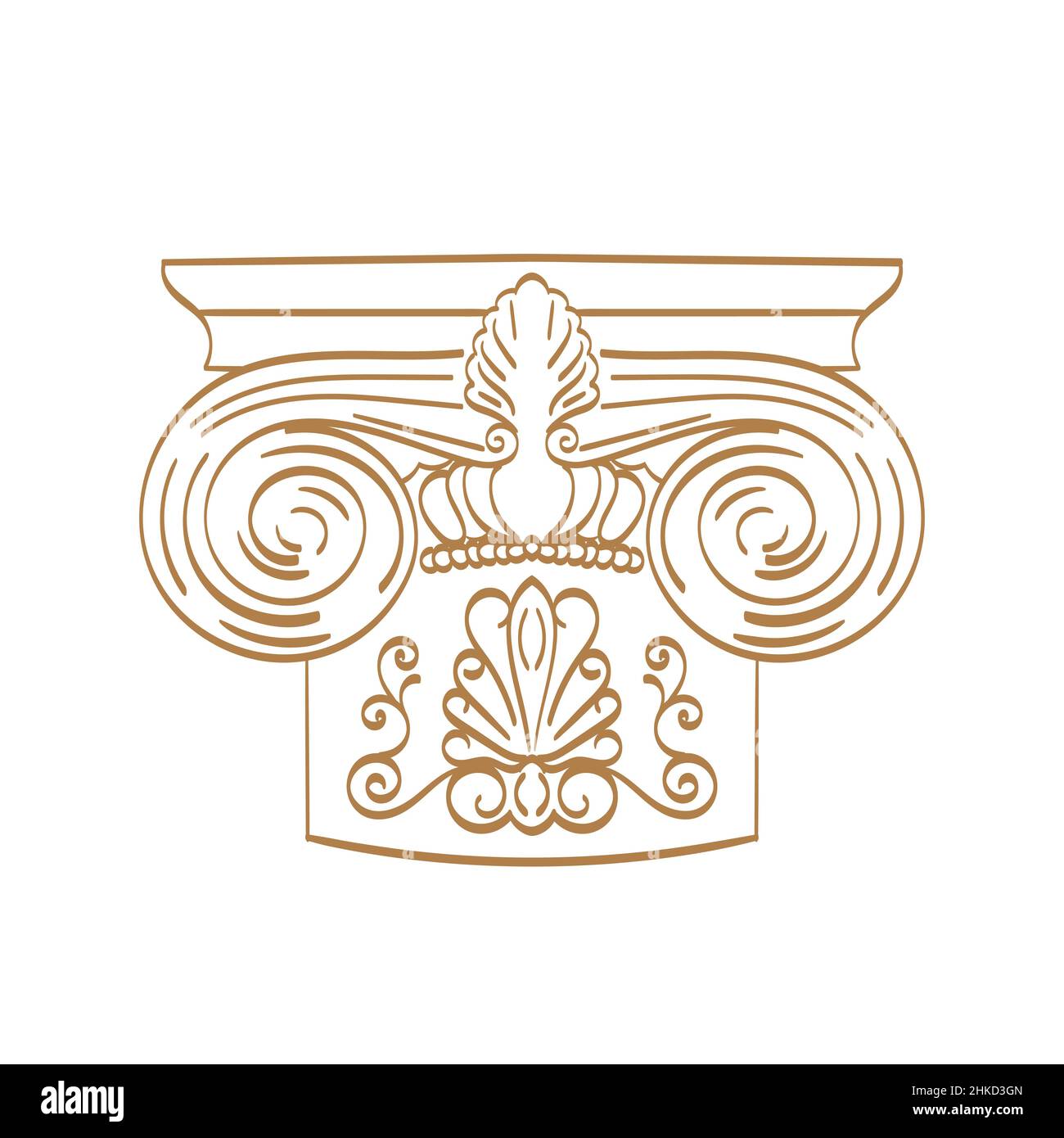 Classical column architecture element. Hand drawn column shape Stock ...