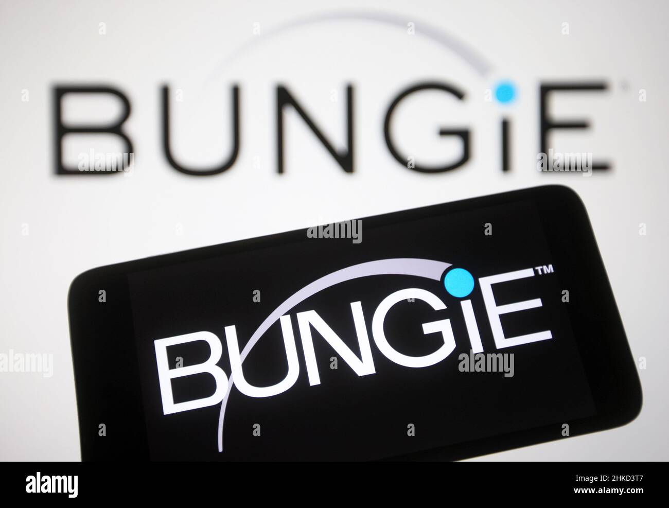 In this photo illustration, a Bungie Inc. logo of a video game ...