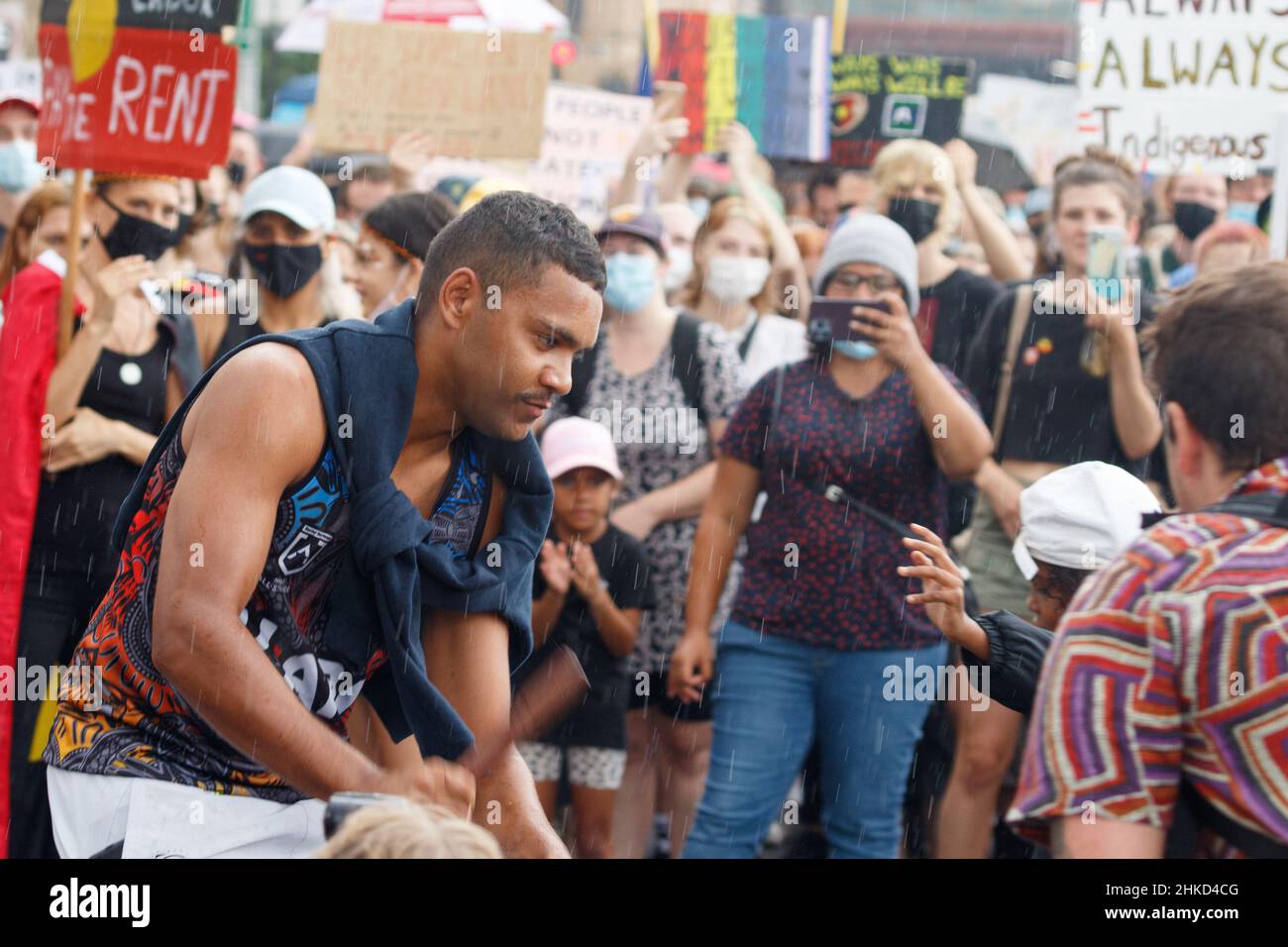 Brisbane, Queensland, Australia. 26th Jan, 2022. Members of the crowd ...