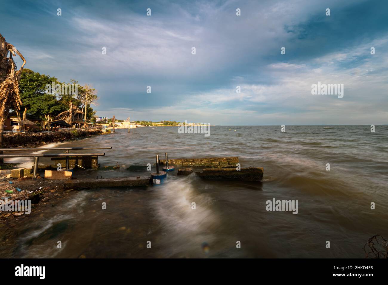 View of the coastline of Lake Victoria, Entebbe, Uganda Stock Photo - Alamy