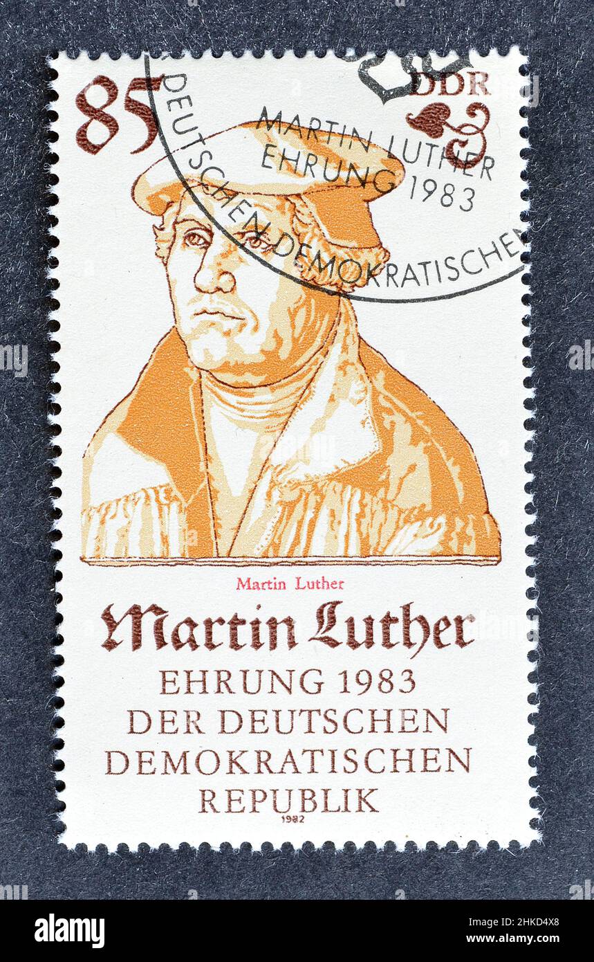 Cancelled postage stamp printed by German Democratic Republic, that ...
