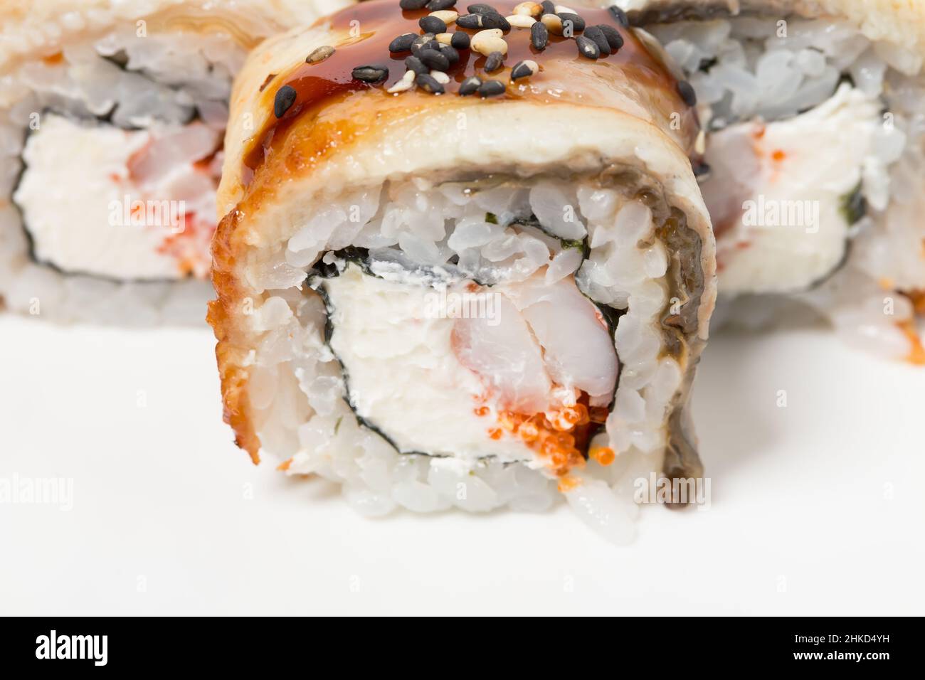 Canada roll with snow crab. Can be used as a background Stock Photo - Alamy