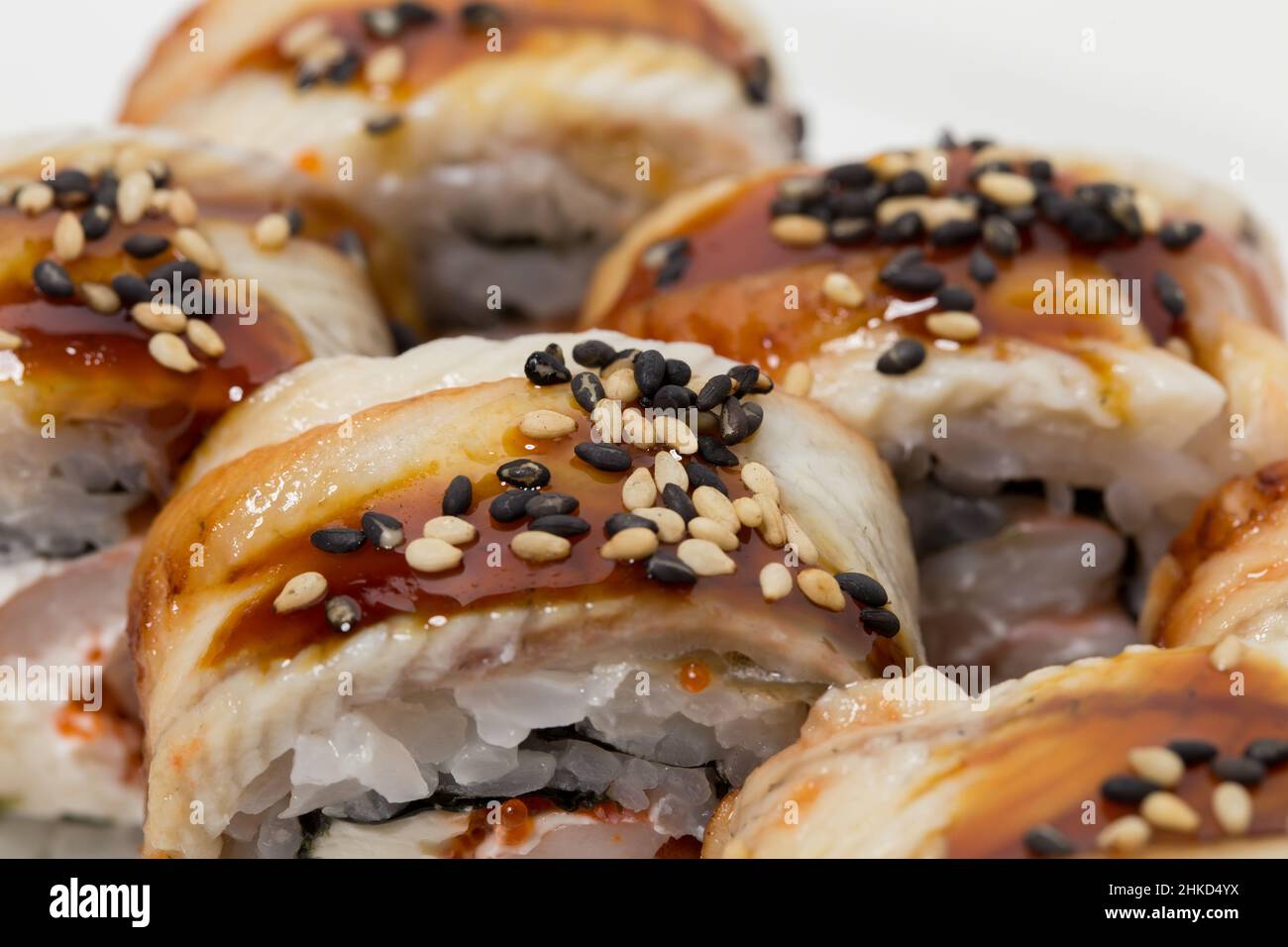 Canada roll with snow crab. Can be used as a background Stock Photo - Alamy