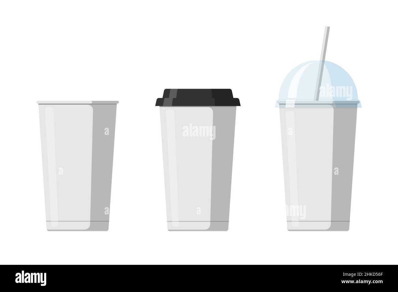 Disposable paper beverage cup templates set for coffee, soda or ...