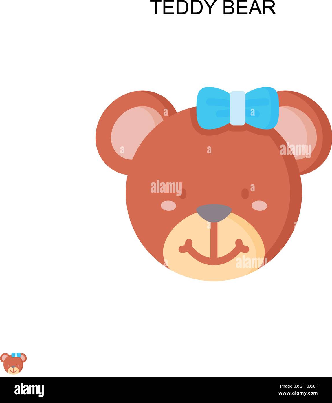 Teddy bear Simple vector icon. Illustration symbol design template for ...