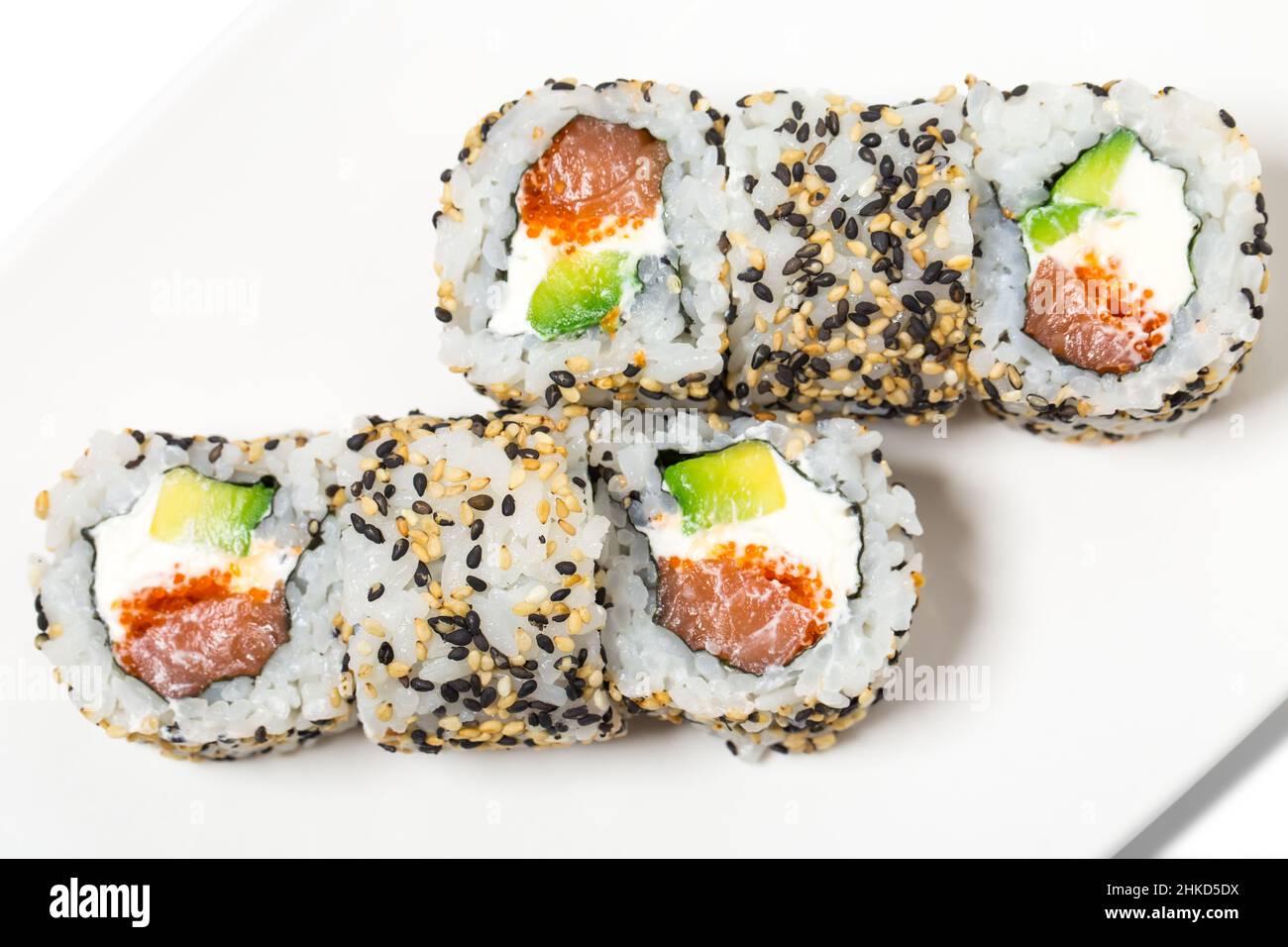 American sushi alaska roll with salmon. Can be used as a background ...