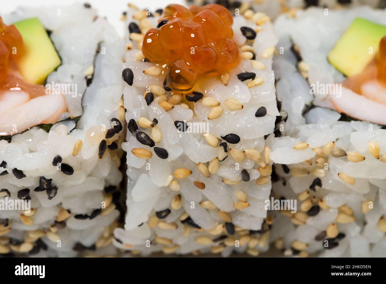 American sushi alaska roll with snow crab. Can be used as a background ...