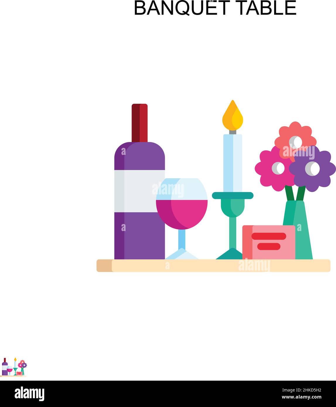 Banquet table Simple vector icon. Illustration symbol design template ...