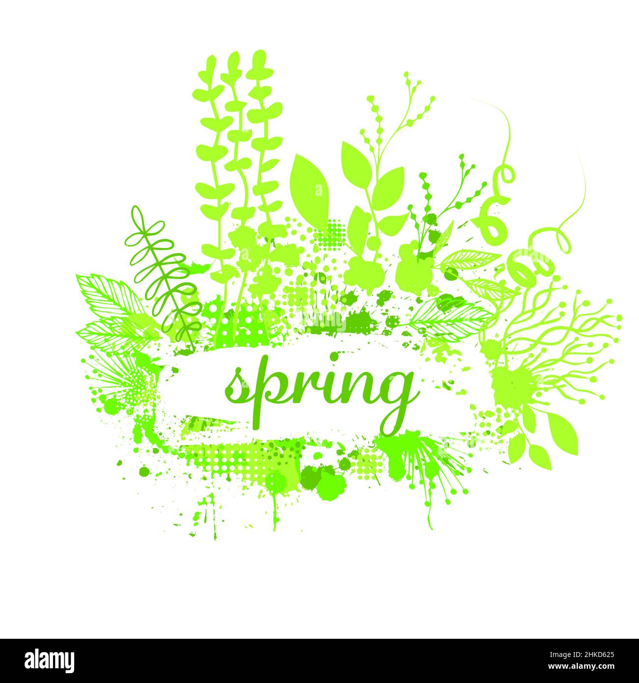 Abstract grass with text spring. Vector illustration Stock Vector Image ...