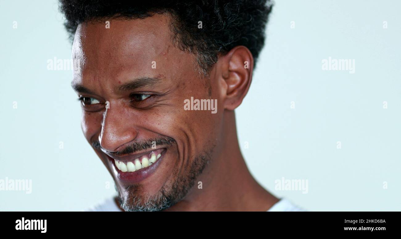 Black guy portrait smiling and laughing, authentic real life smile ...