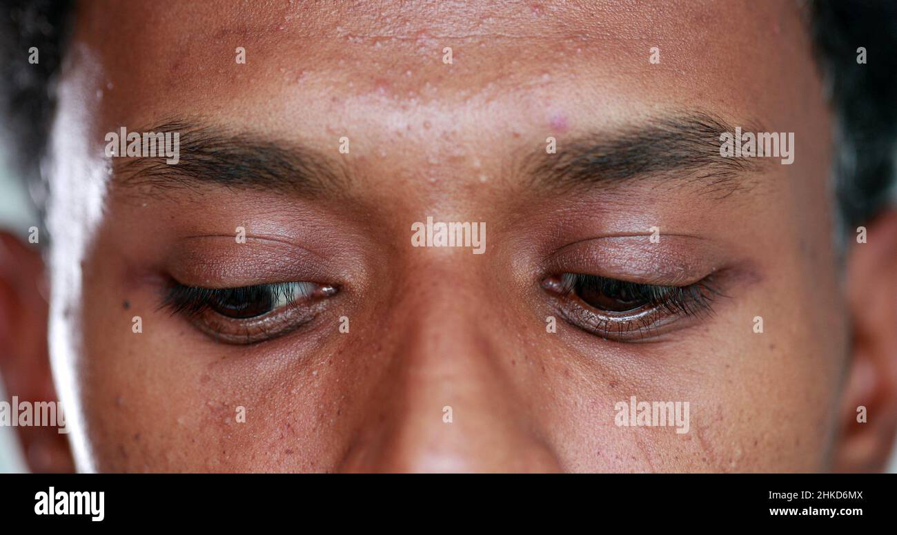 Man Eyes Looking Down