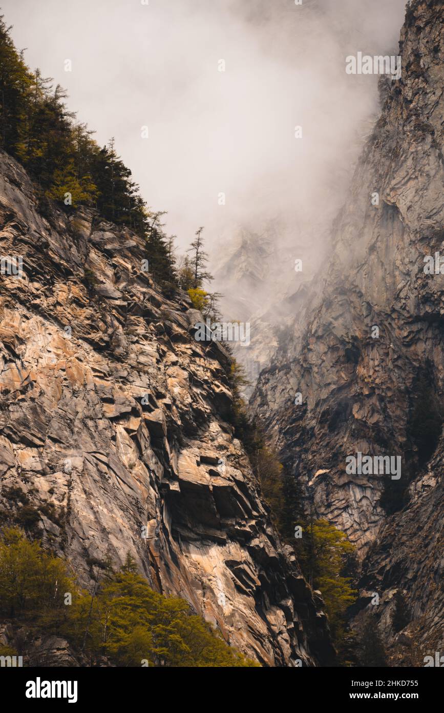 Swiss mountains - monumental rock formations in the Alps Stock Photo ...