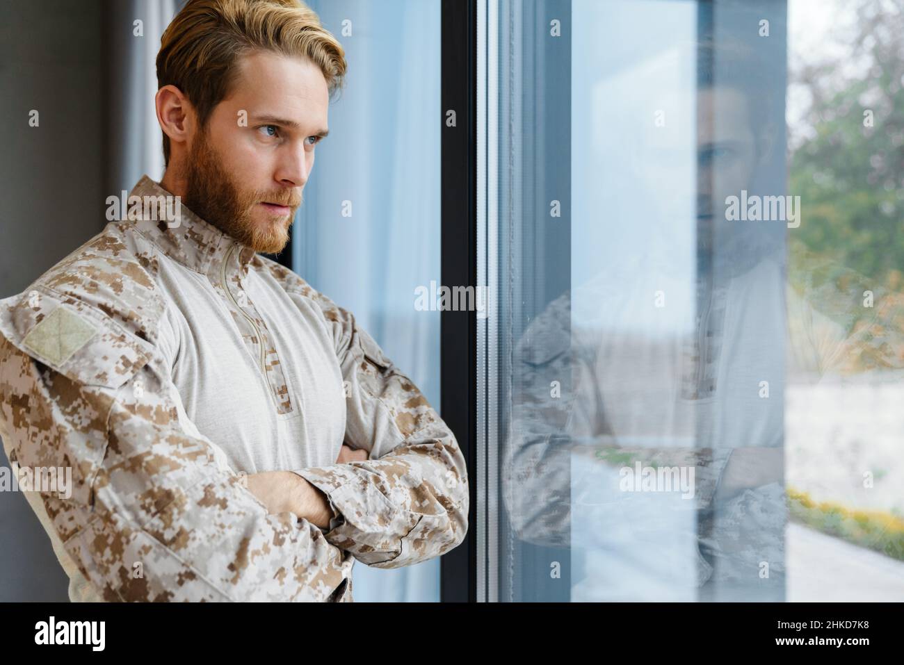 Masculine serious military man hi-res stock photography and images - Alamy