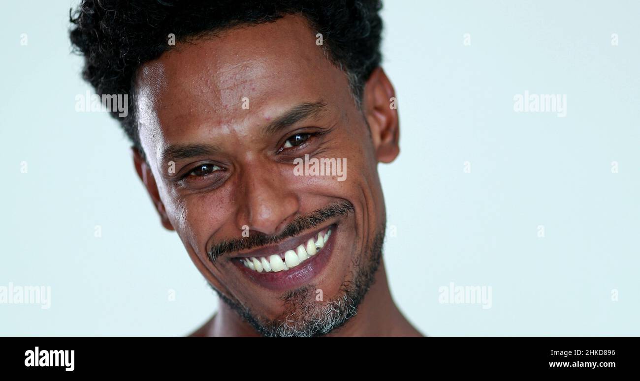 Smiling happy African man portrait. Handsome friendly charismatic black ...