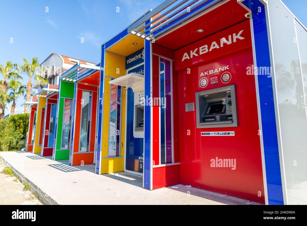 Antalya, Turkey - January 18, 2020: Automated teller machine, atm from ...