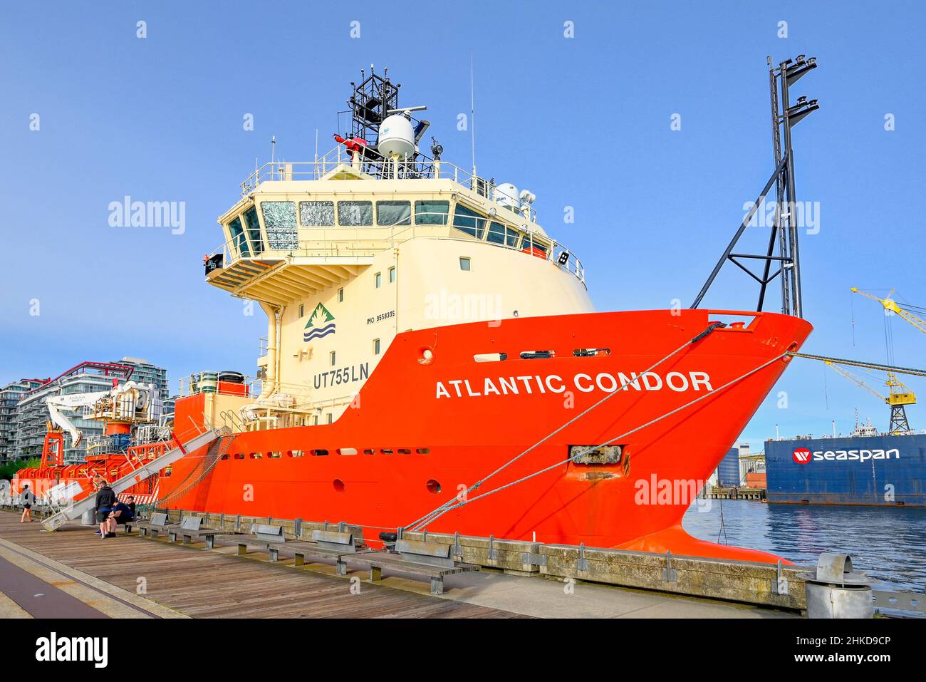 Atlantic Condor, multipurpose supply vessel, berthed at North Vancouver ...