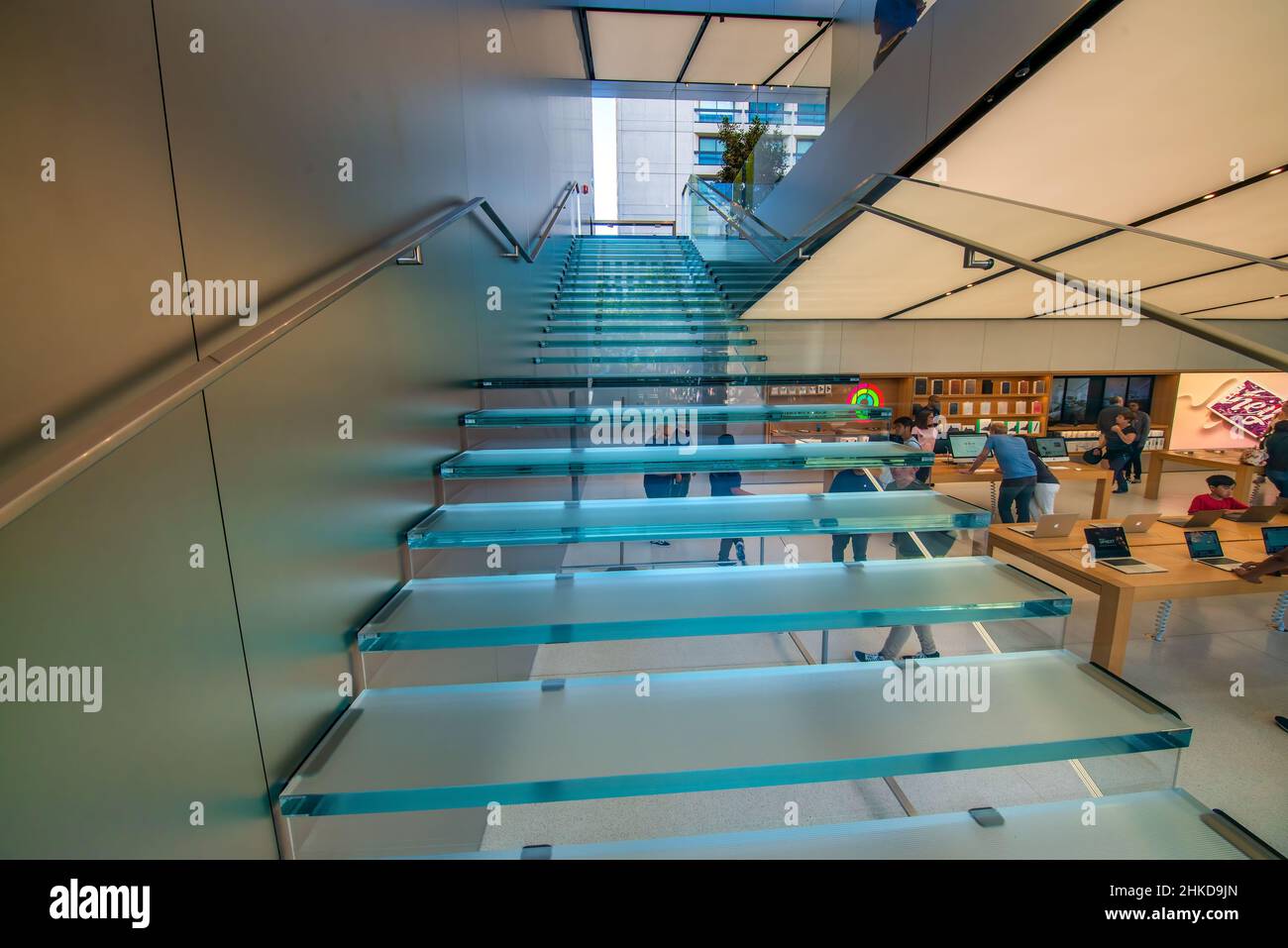San Francisco, California - August 6, 2017: Interior of Apple Store ...