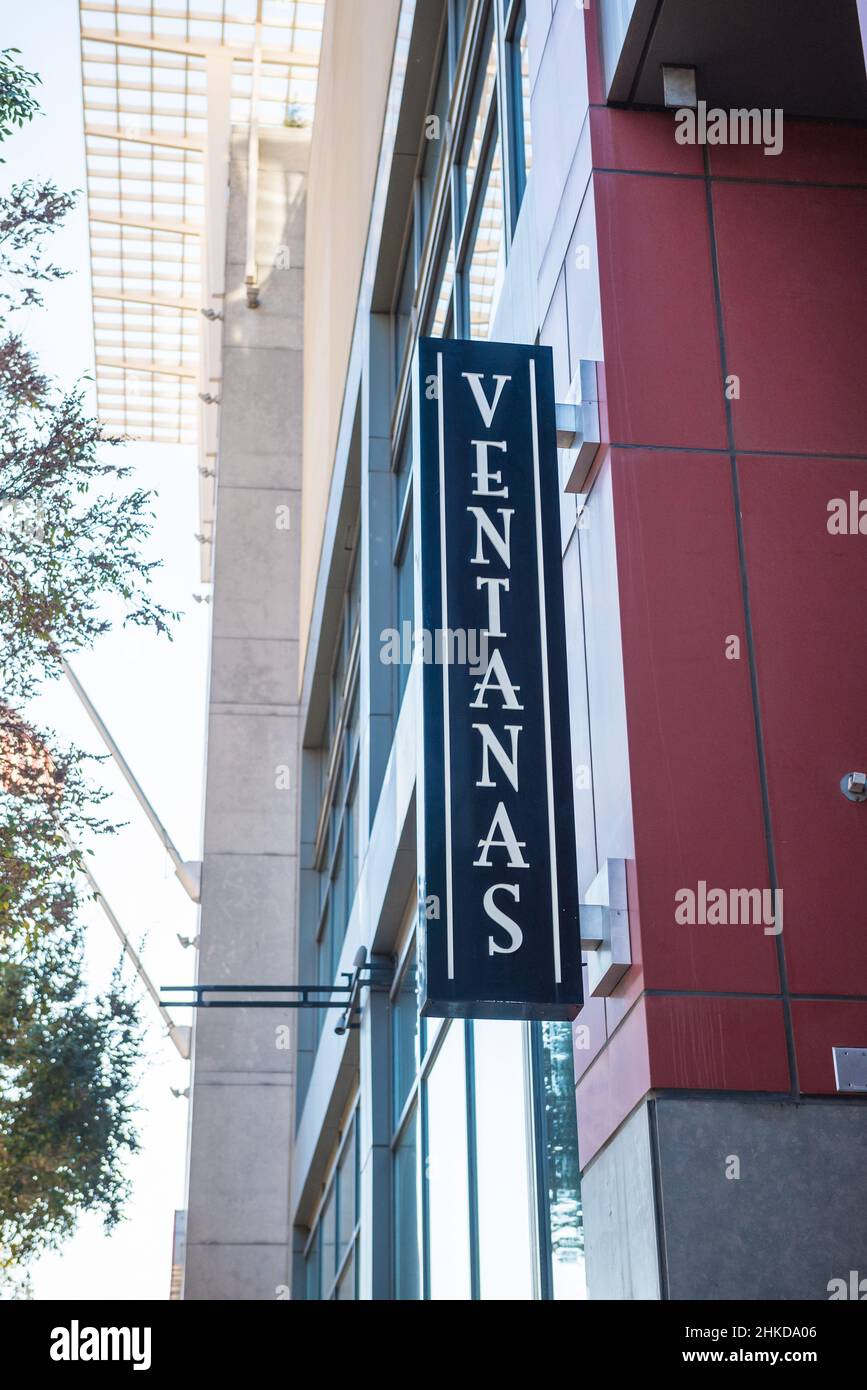 Vertical shot of Ventanas wedding venue sign in Atlanta, GA Stock Photo ...