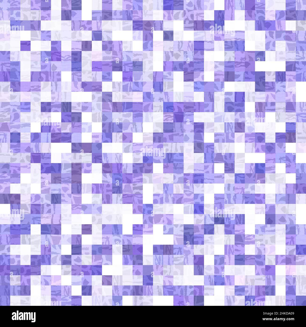 Tiny purple geometric mosaic pixel grid seamless pattern. Modern square ...