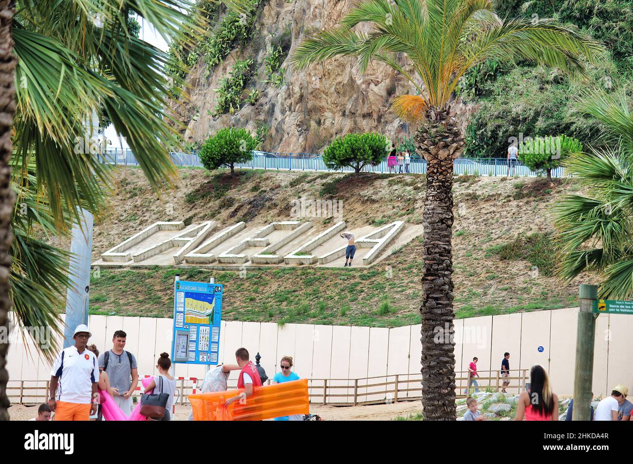 The tourist town of Calella with its beautiful coves, its beaches and ...