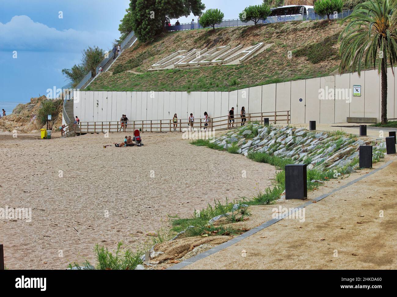 The beautiful beaches with the famous coves of the tourist town of ...