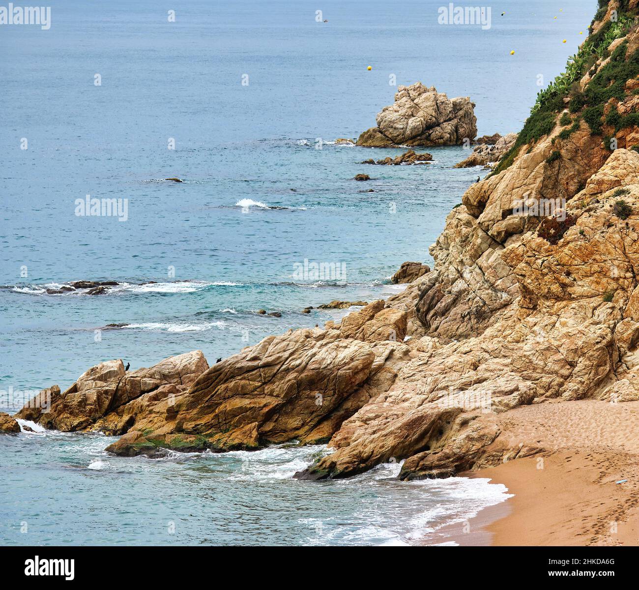 The beautiful beaches with the famous coves of the tourist town of ...