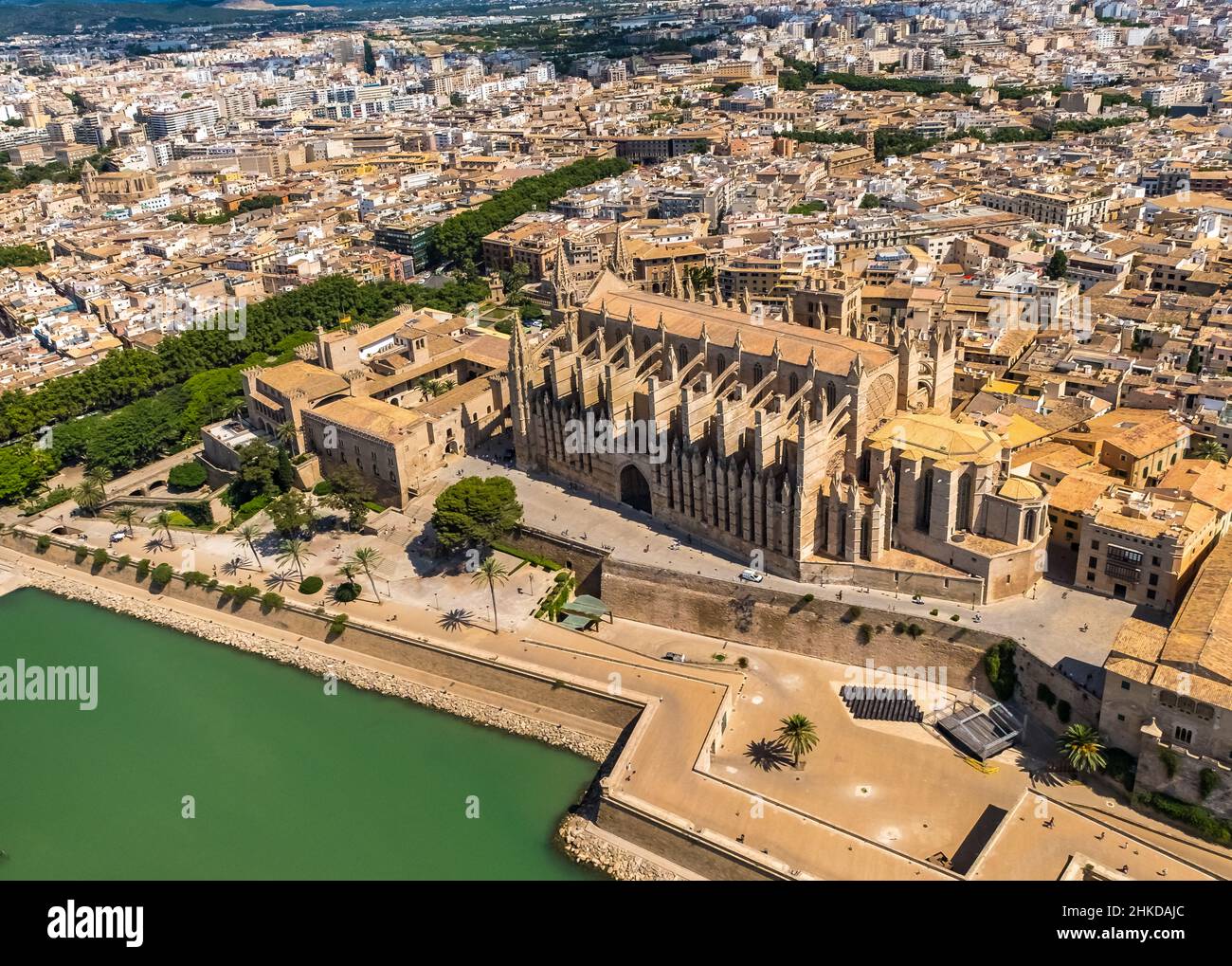 Aerial Photography, Santa Iglesia Catedral de Mallorca Church, Palma ...