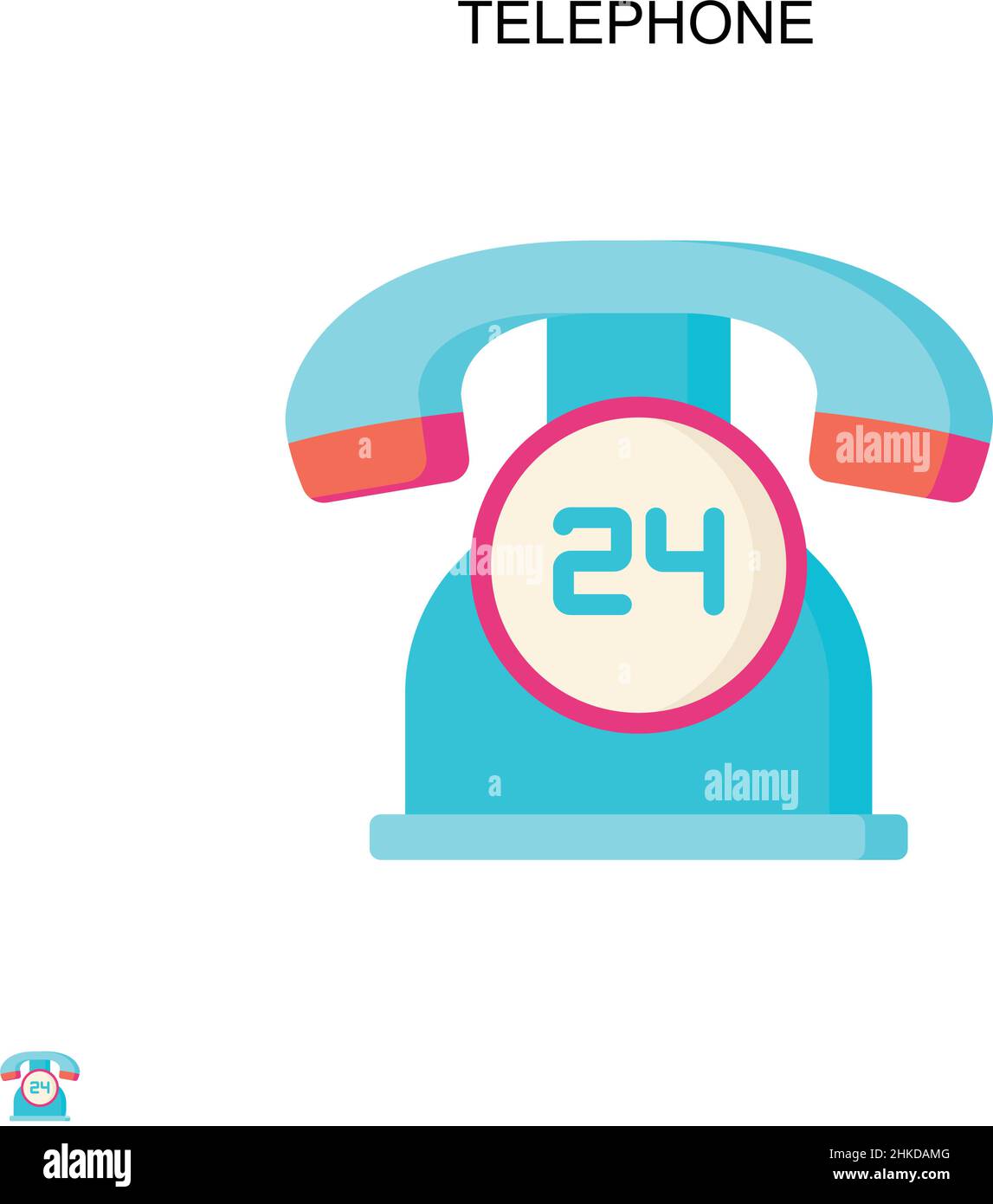 Telephone Simple vector icon. Illustration symbol design template for ...