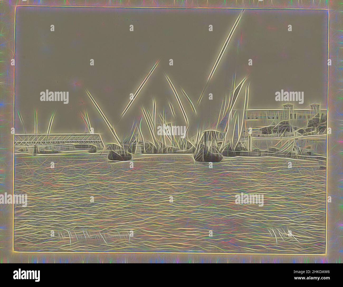 Inspired by The Kasr el nil bridge with sailing ships in the river.E 7 ...