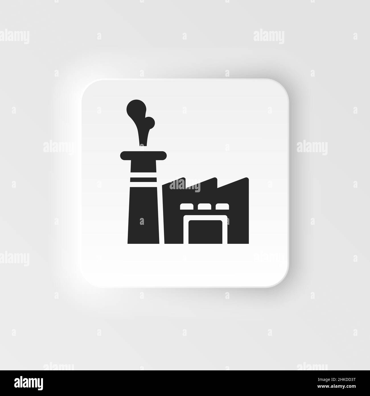 Mass Production Factory Neumorphic Style Vector Icon Simple Element