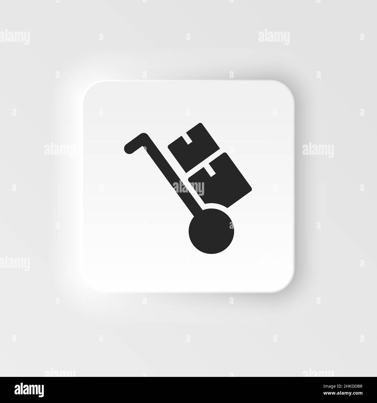 Mass production, trolley neumorphic style vector icon. Simple element ...