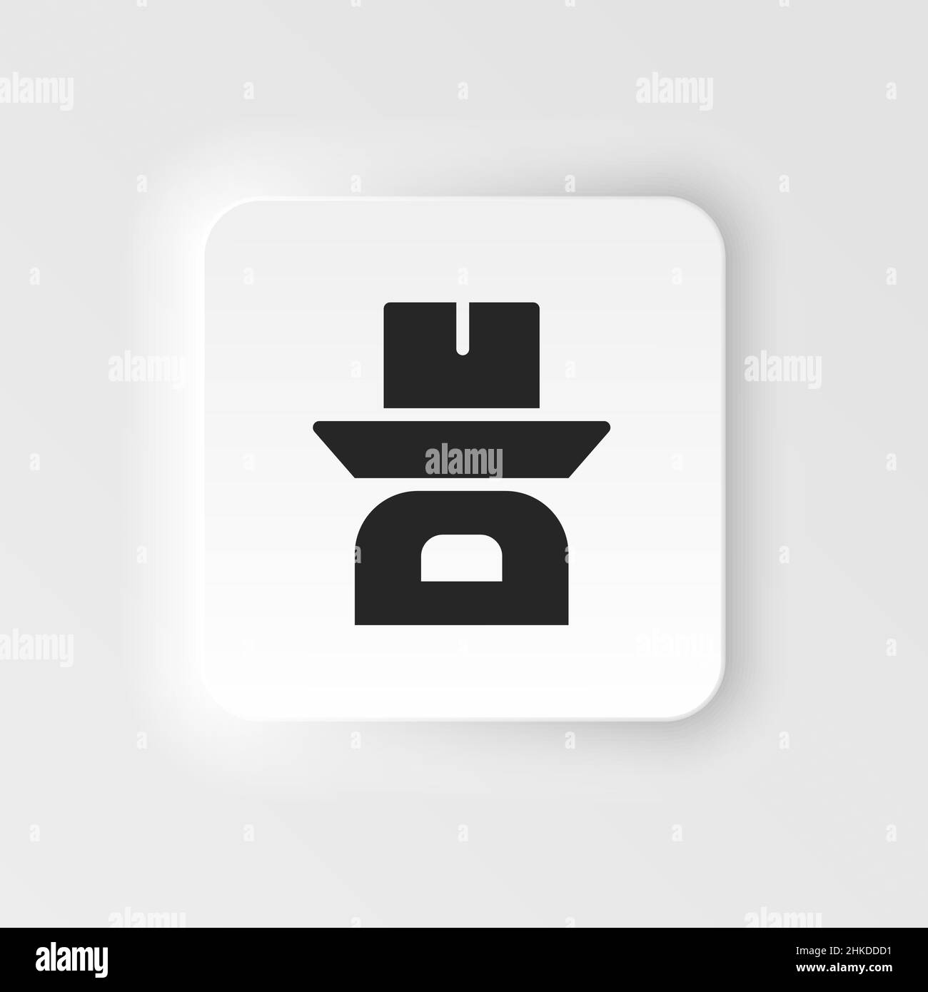 Mass production, weight neumorphic style vector icon. Simple element ...