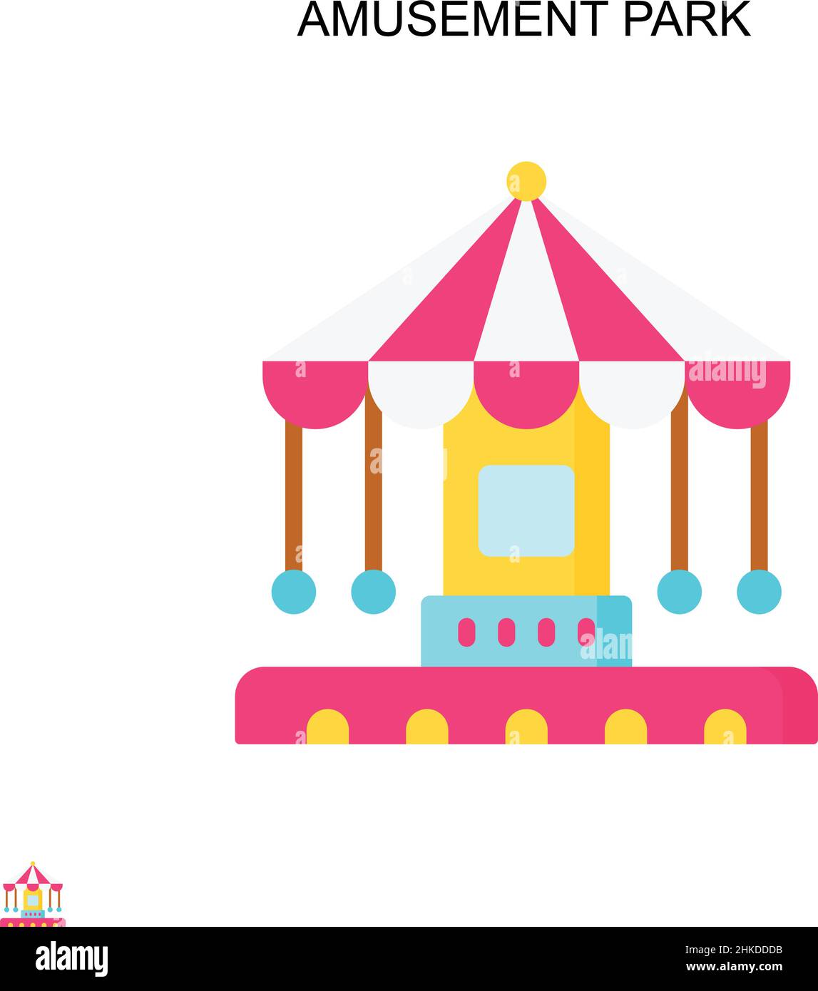 Amusement park Simple vector icon. Illustration symbol design template ...