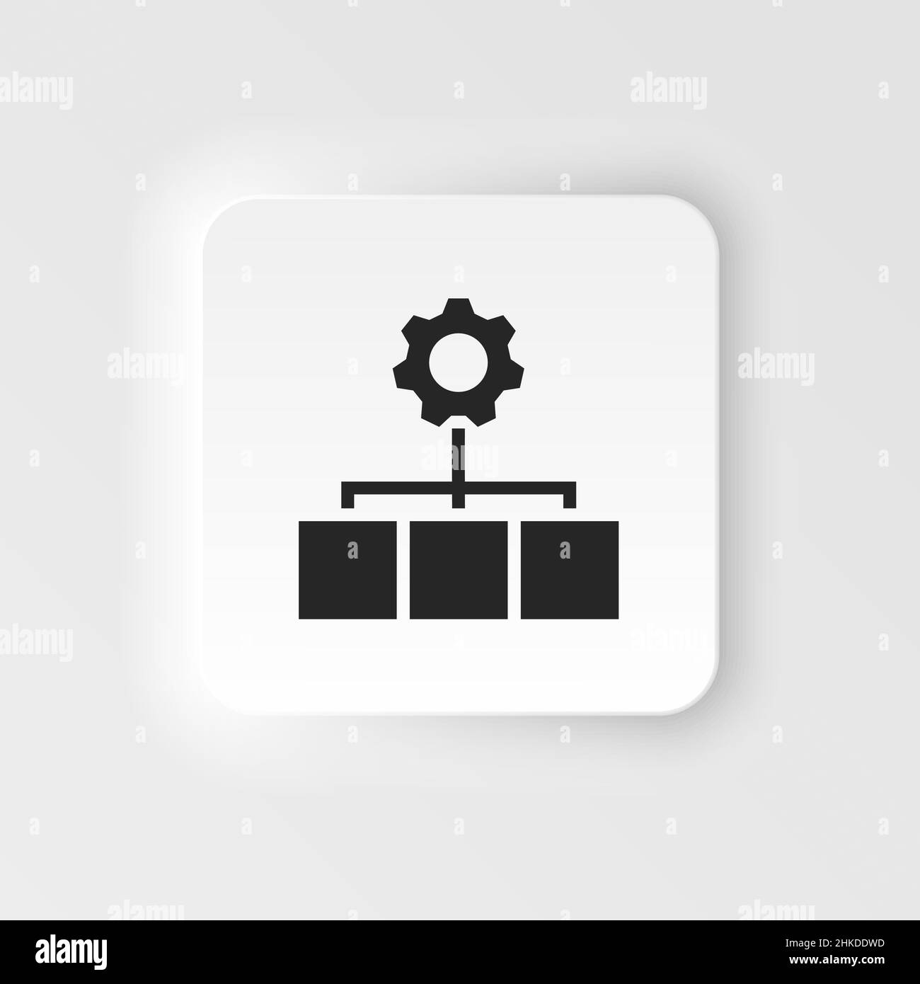 Mass production, process neumorphic style vector icon. Simple element ...