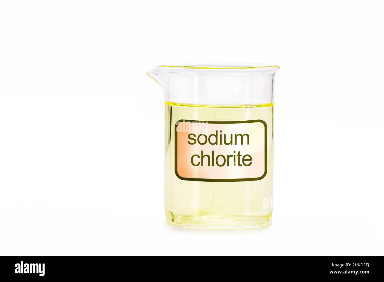 flask with sodium chlorite, chemical compound of chemical formula ...