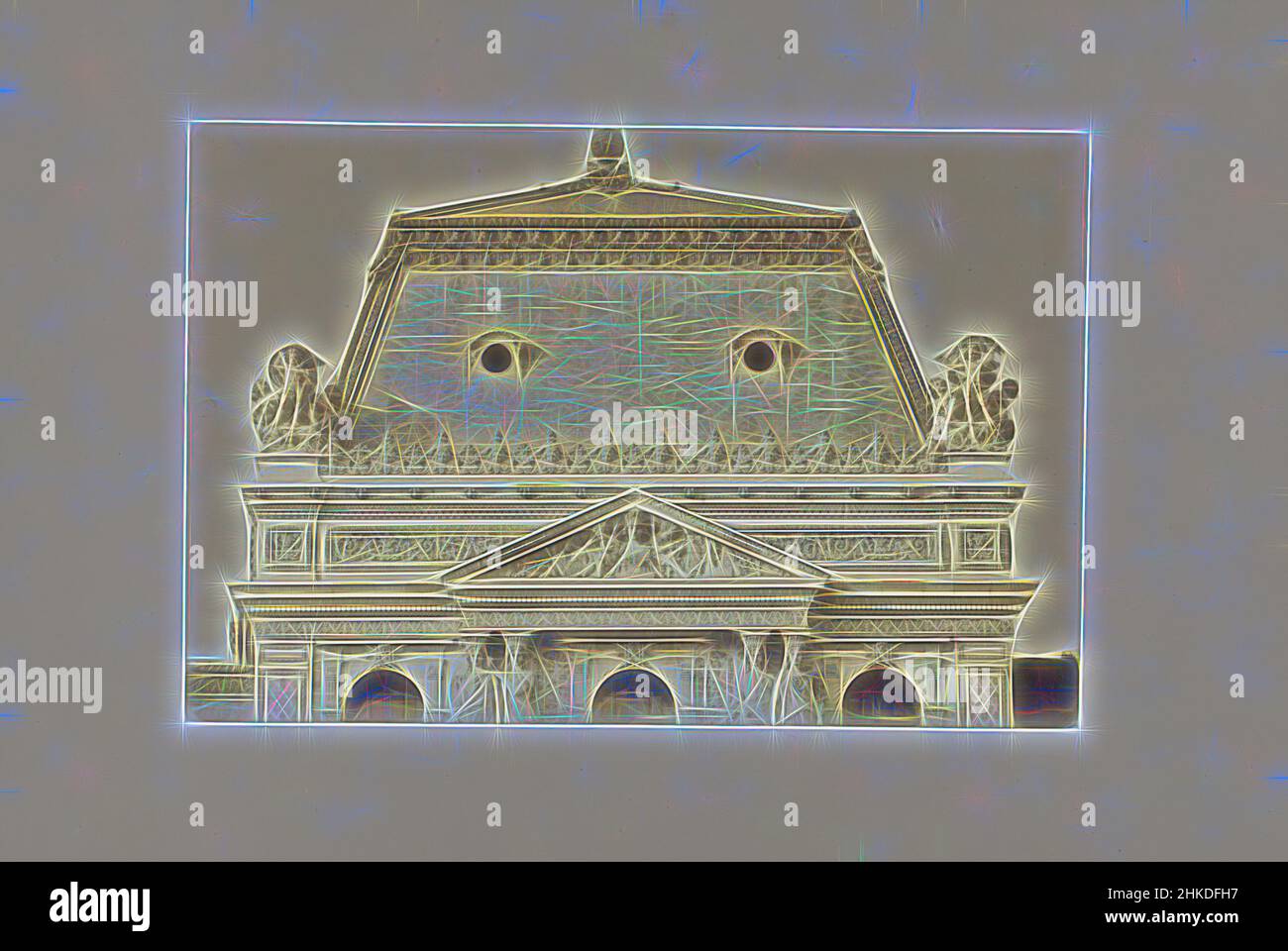 Inspired by Roof and attic of the Bibliothèque Impériale at the Palais du Louvre, Part of ...