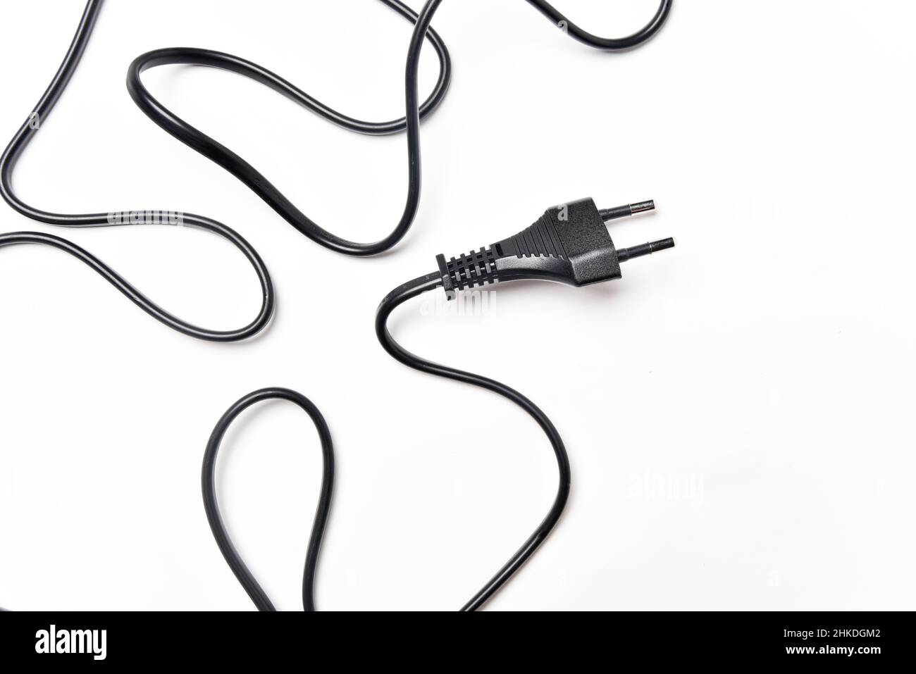 Electrical power plug black color wire electricity Stock Photo - Alamy